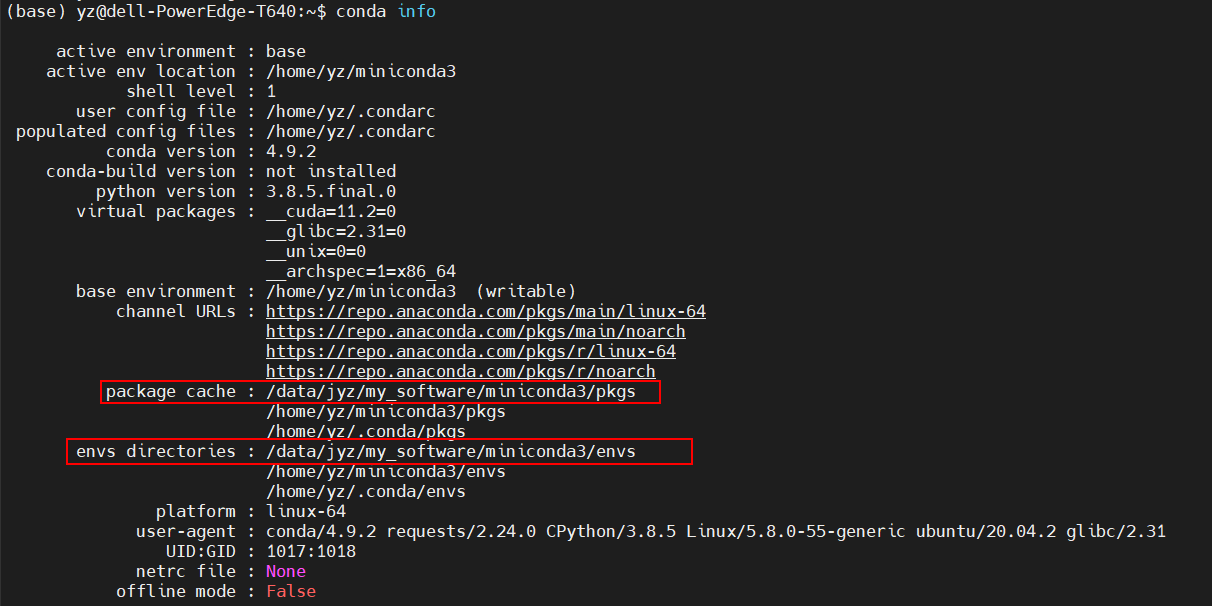 linux环境下conda更改pkg和env缓存路径_conda改env下的condarc-CSDN博客