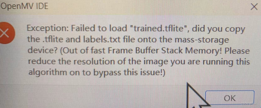 Failed to load “trained.tflite“,did you copy the.tflite and labels.txt_exception: failed to load ...