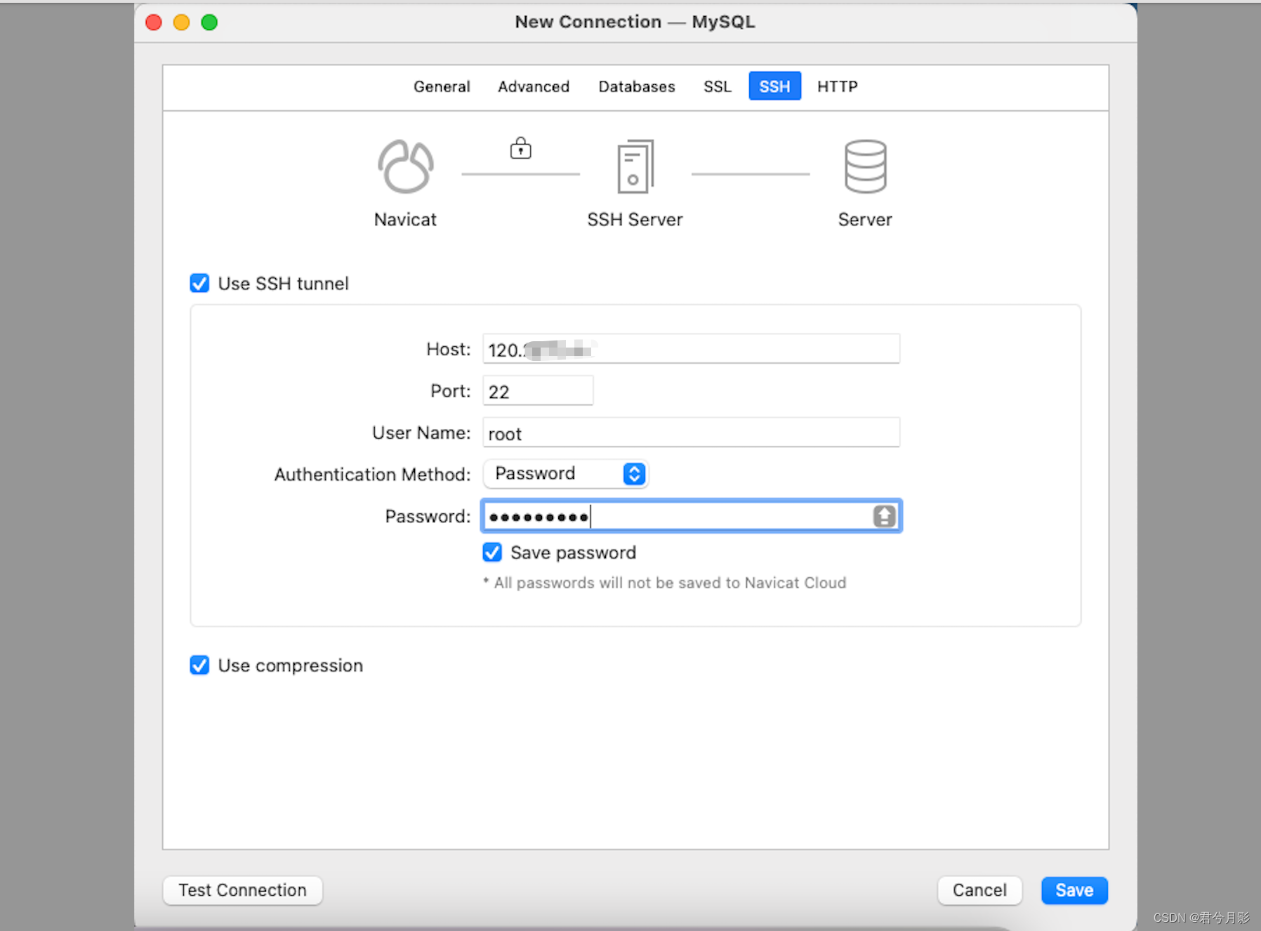 使用Navicat连接阿里云服务器上的MySQL数据库_navicat连接阿里云mysql-CSDN博客