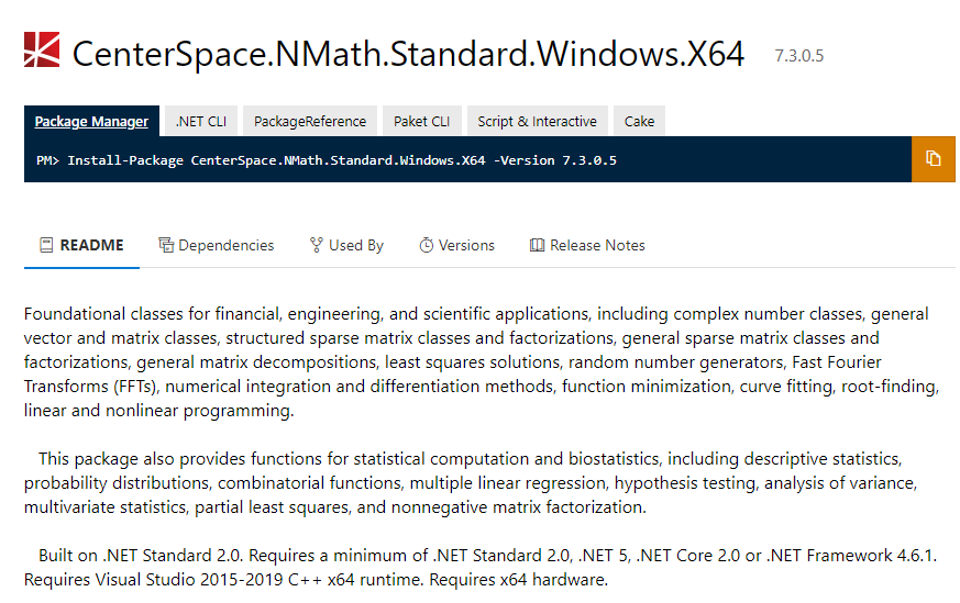 CenterSpace NMath 7.3_nmath net-CSDN博客