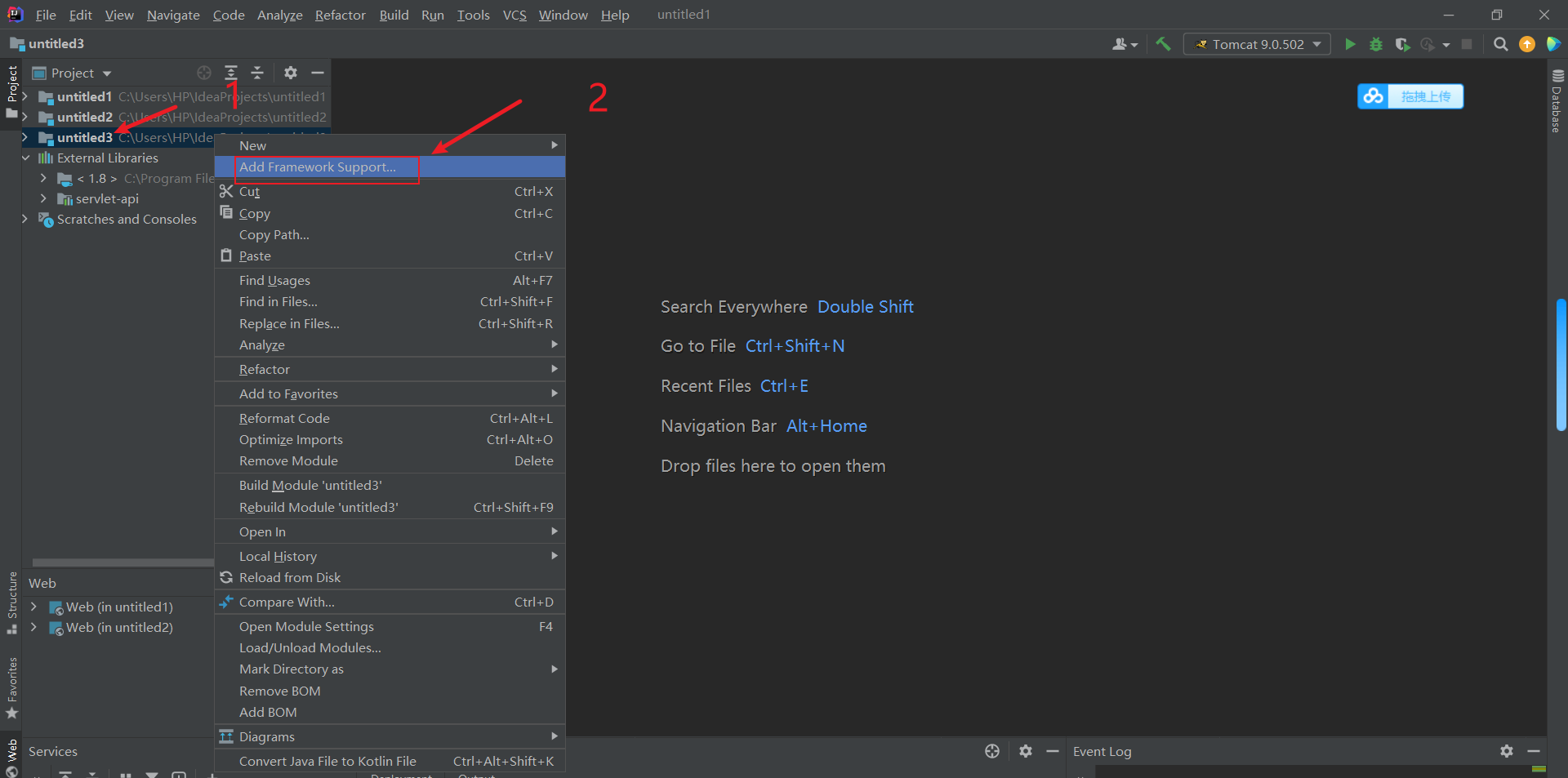IDEA2021.1创建Java web项目与集成Tomcat以及导入Servlet.jar包_idea怎么导入servlet的包-CSDN博客