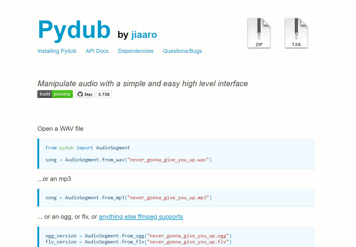 YDOOK：Pydub 使用教程 打开文件 各种格式_pydub教程-CSDN博客