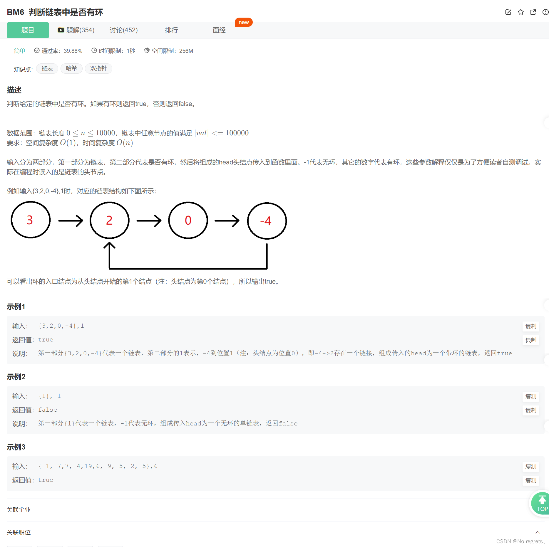 链表二:判断链表是否有环、链表中环的入口节点、链表中倒数最后k个节点、删除链表的倒数第n个节点、两个链表的第一个公共节点、链表相加二、单链表的排序、判断一个链表是否为回文结构、链表的