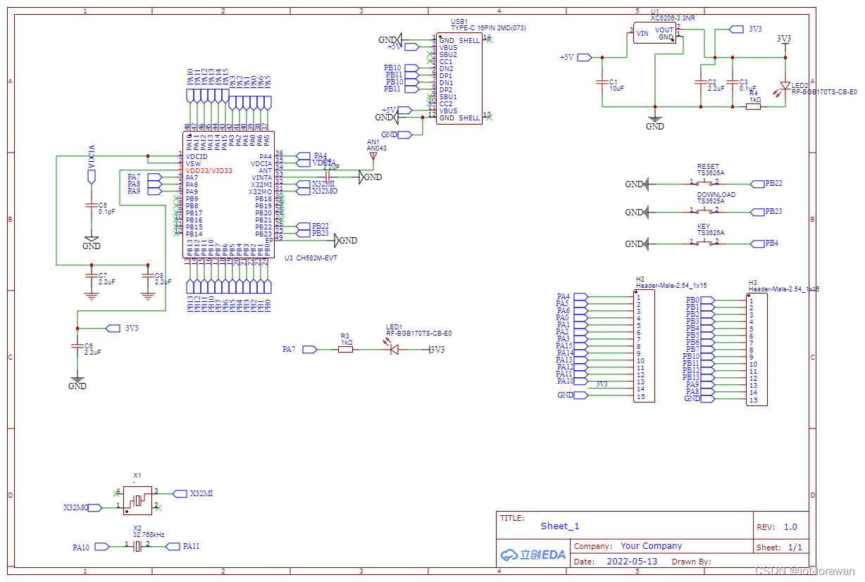 从0到1制作一个自己的CH58X蓝牙开发板记录_ch582作为从机经常断开-CSDN博客