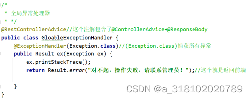 全局异常处理器 Csdn博客 
