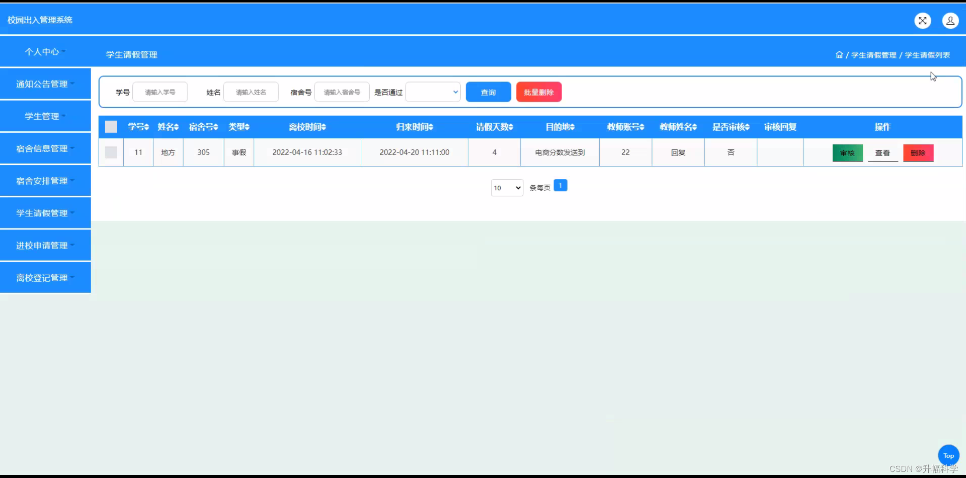 [附源码]jsp Ssm计算机毕业设计校园出入管理系统8thq6【源码、数据库、lw、部署】 Csdn博客