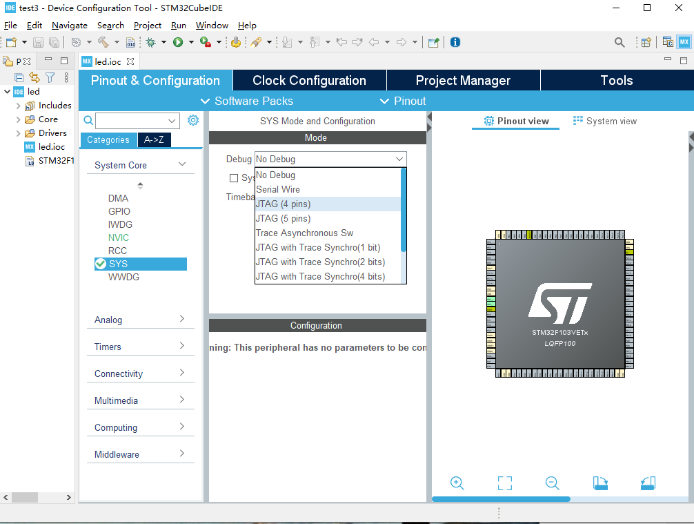 STM32CubeIDE+STM32F103VET6简单入门使用_stm32cubeide新建ll库工程stm32f103vet6-CSDN博客