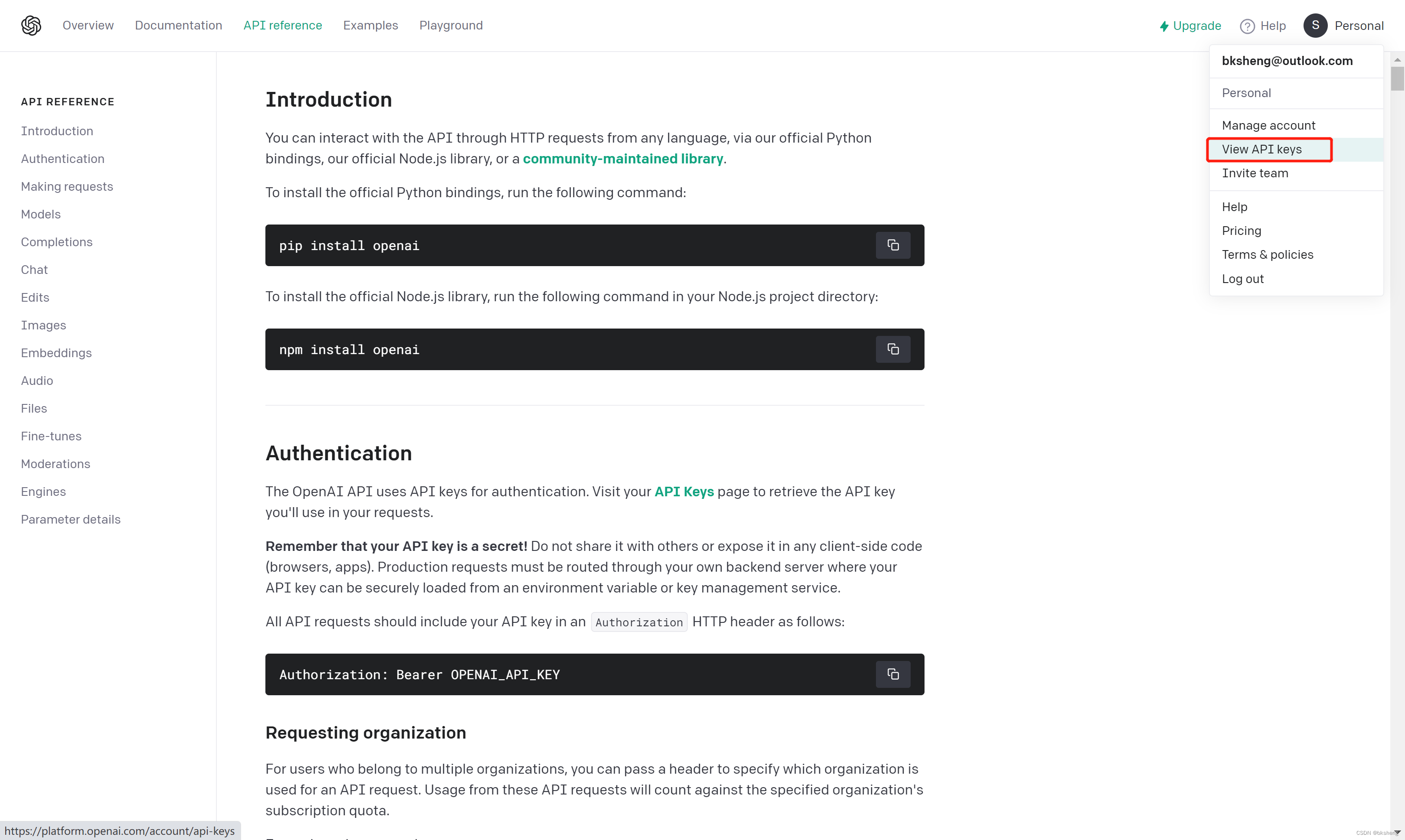 如何查看自己的OpenAI API Key_如何查自己的api-CSDN博客