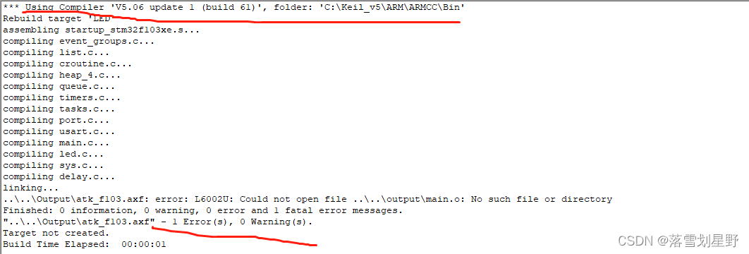 Using Compiler ‘V5.06 update 1 (build 61)‘, folder: ‘C:\Keil_v5\ARM\ARMCC\Bin‘报错_v5.06 update 1 ...