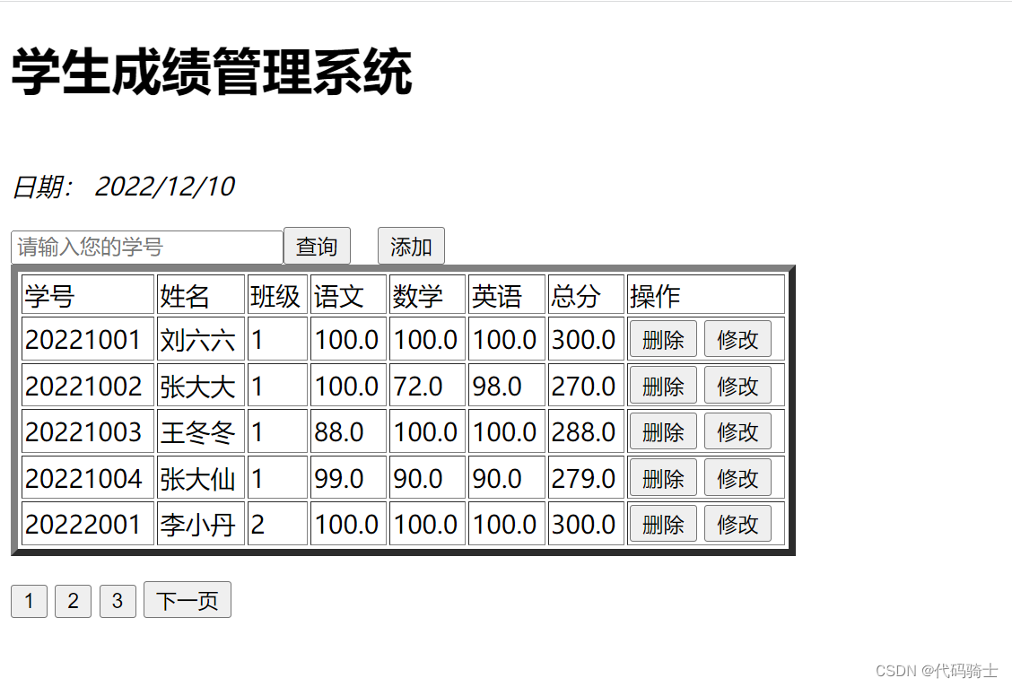 【JavaWeb开发-Servlet】day08-学生成绩管理系统-添加前端样式_java web现成的代码怎么加样式-CSDN博客