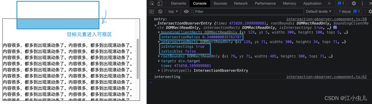IntersectionObserver 交叉观察者 -- 观察目标元素与可视区域的交叉区域_intersectionobserver ...