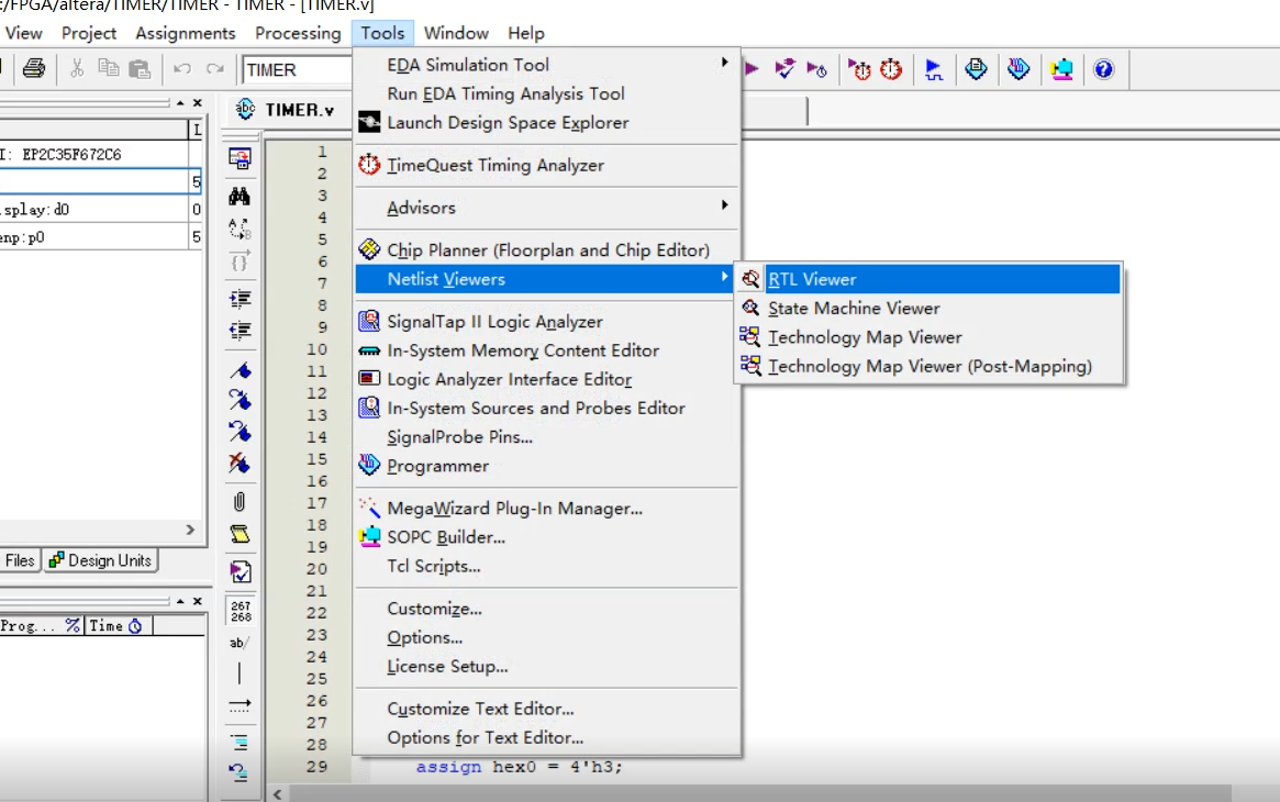 QUARTUS II 查看RTL原理图_quartus rtl电路-CSDN博客