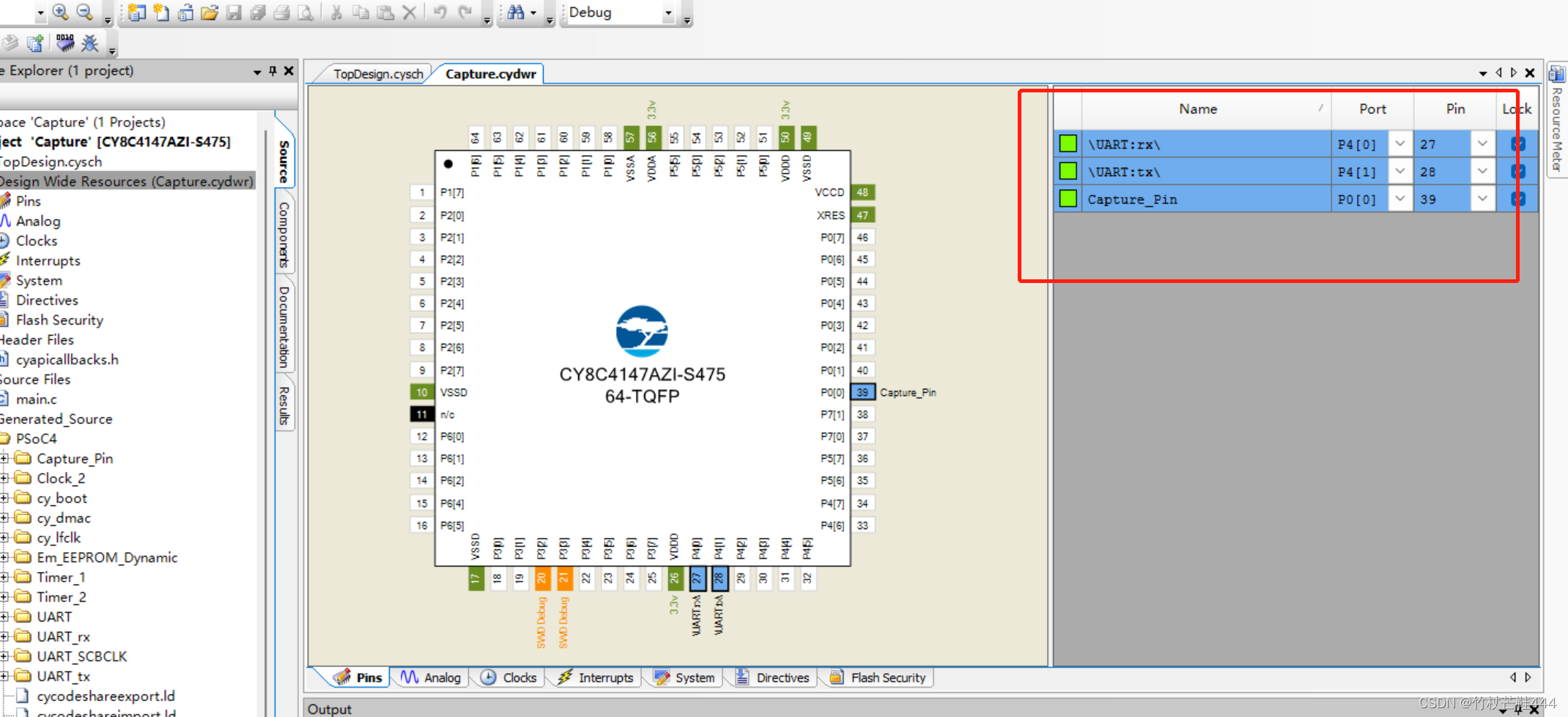 Cypress单片机 CY8C4147AZI-S475频率捕获实验_cypress pwm输入捕捉-CSDN博客