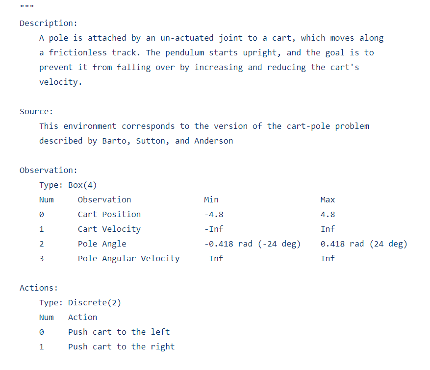 强化学习gym库中的Pendulum-v1/CartPole-v1游戏介绍_gym官网-CSDN博客