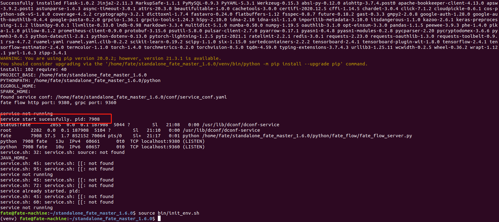 【联邦学习FATE框架实战】（一）FATE1.6单机部署教程_fate安装目录在哪看-CSDN博客