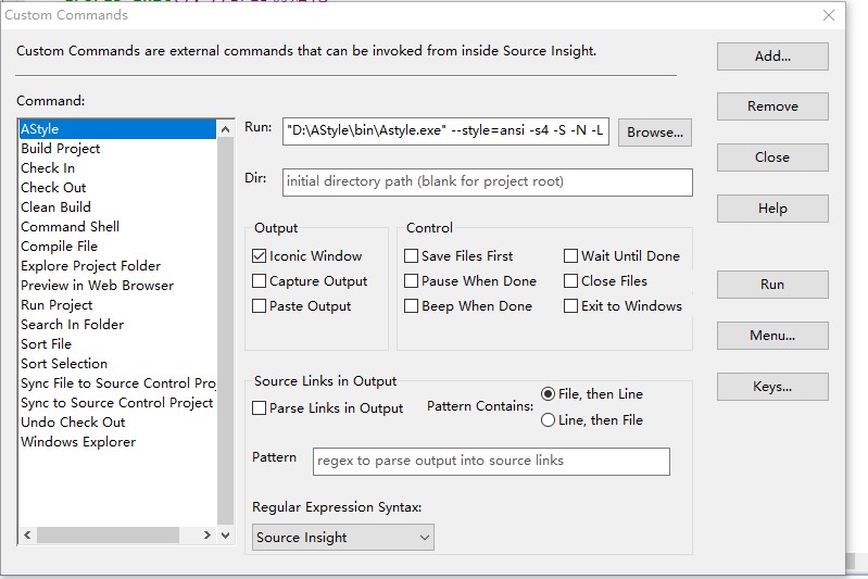 Source Insight 4 + Astyle 实现代码自动对齐管理（转载）_astyle source insight-CSDN博客