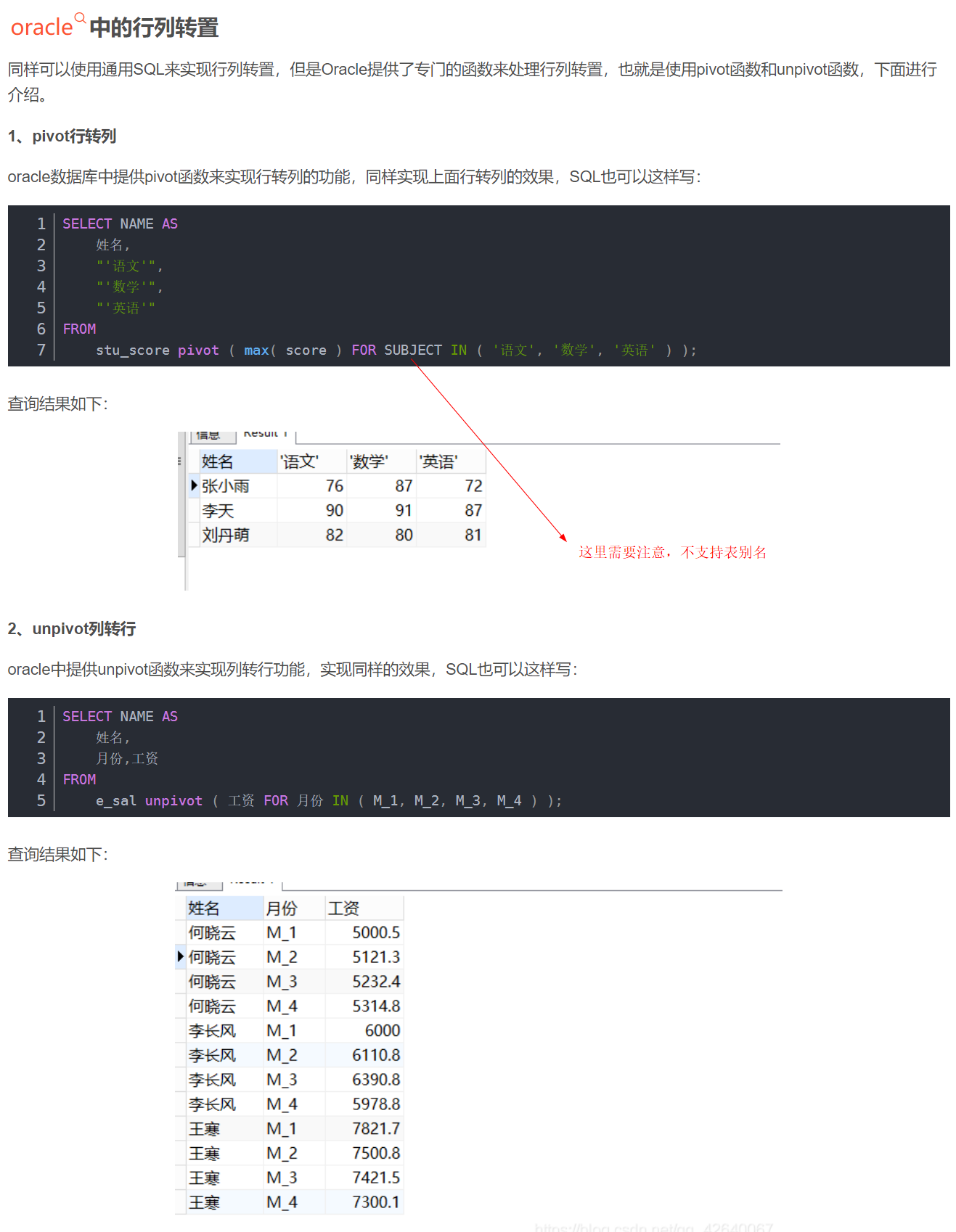 Oracle中的行转列 Pivotoracle行列转换pivot Csdn博客 