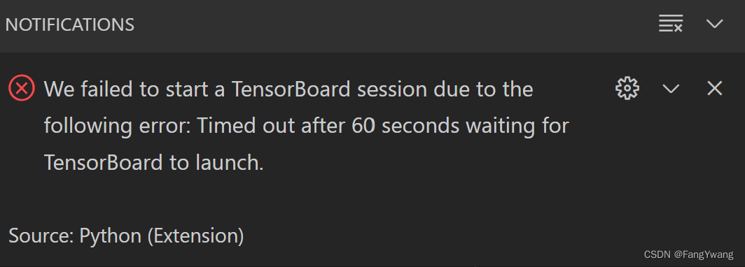 We failed to start a TensorBoard session due to the following error: Timed out after 60 seconds ...