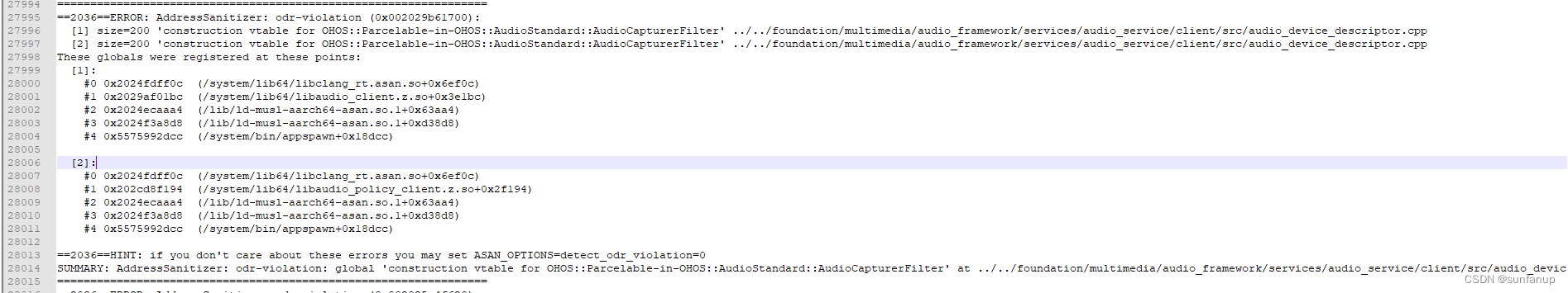 ERROR: AddressSanitizer: odr-violation ord 错误-CSDN博客