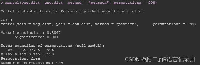 【R生态】曼特尔与控制曼特尔检验（Mantel、Partial Mantel Test）-CSDN博客