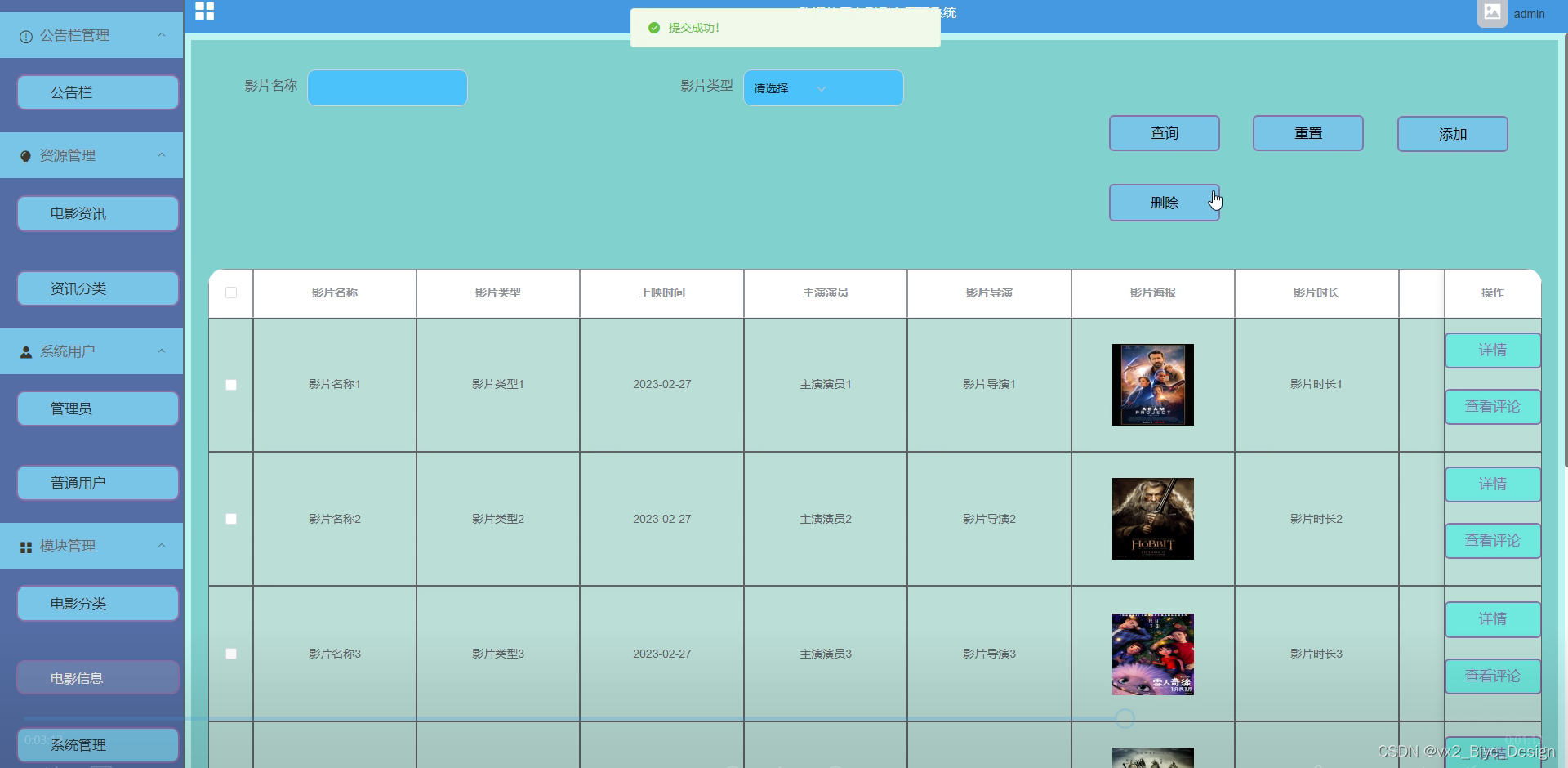 Springbootmysql电影后台管理系统 计算机毕业设计源码37984 Csdn博客