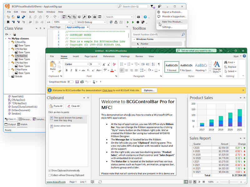 MFC用户界面控件BCGControlBar v33.2 - 新增Office 2022视觉主题_bcgcontrolbar pro for mfc v33.2下载-CSDN博客