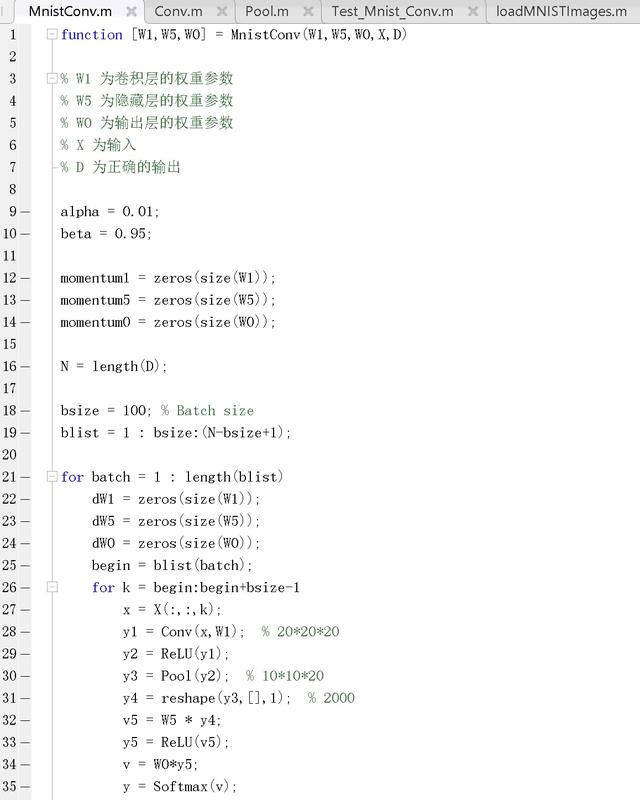 卷积神经网络matlab_MINIST 示例在MATLAB中的实现-CSDN博客