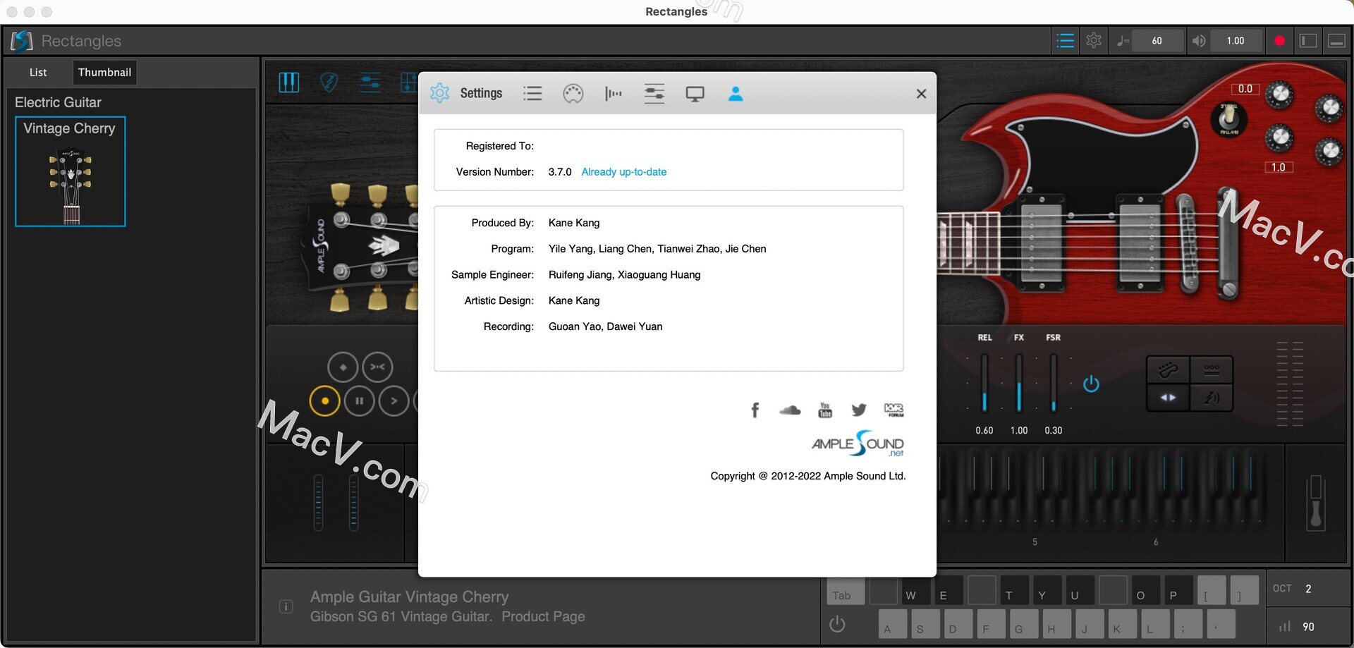 Ample Sound Ample Guitar VC for mac(电吉他模拟器工具)_amp 模拟器: 内置amp系统,包含多种经典amp型号:metal double(模仿mesa b ...