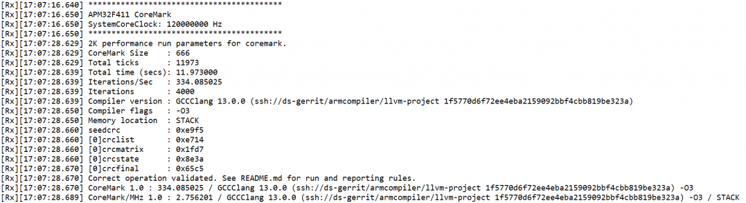 [APM32F4]【技术分享】APM32F411 CoreMark 测试分享_极海apm32f4-CSDN博客
