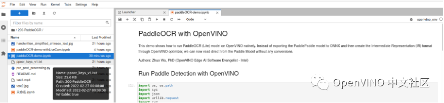 Paddle OCR 模型在 OpenVINO 的部署应用_paddleocr openvino-CSDN博客