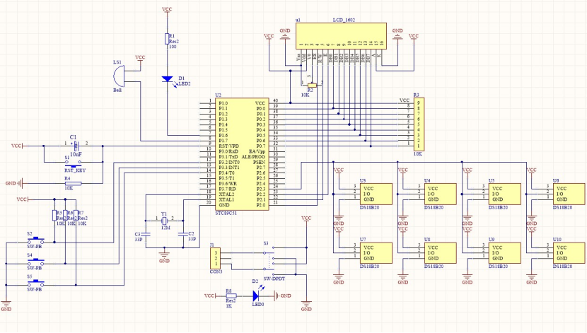基于51单片机多路温度检测proteus仿真 ds18b20_ds18b20的proteus仿真csdn-CSDN博客