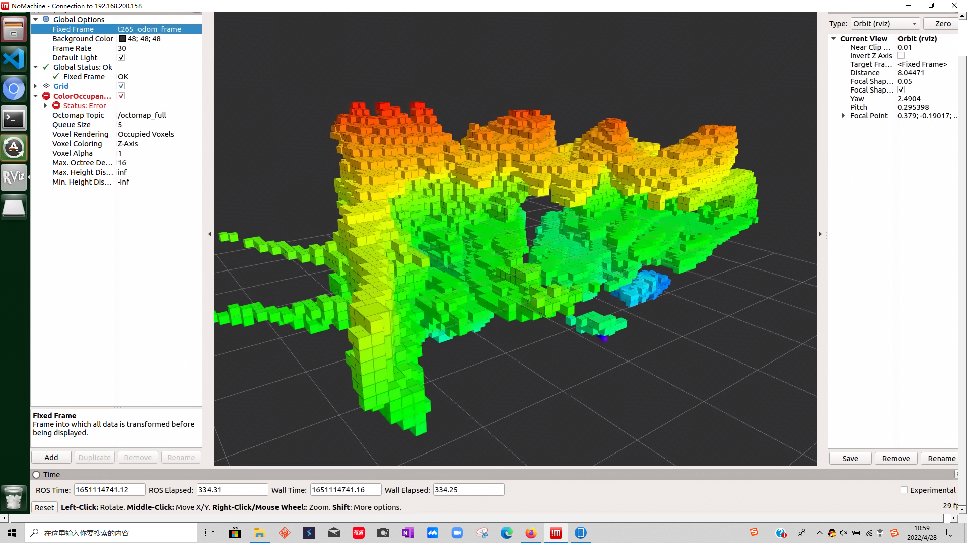 自己实现一下基于T265+D435i的octomap建图20220515_d435+t265在线构建三维局部栅格地图-CSDN博客
