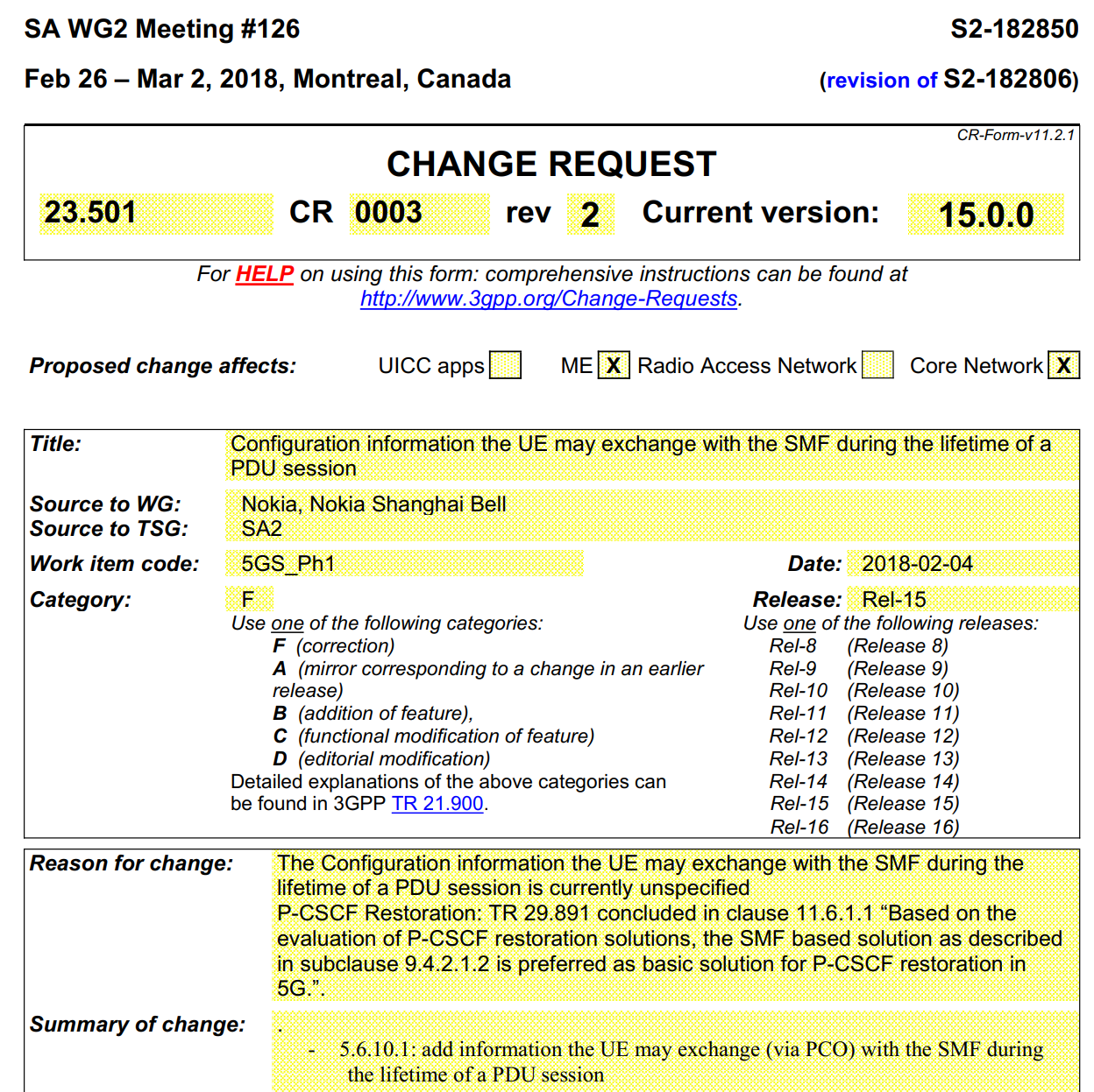 第2篇：R15.1纠错：UE通过ePCO参数与SMF交换配置信息，用于支持P-CSCF重选和恢复。_p-cscf restoration ...