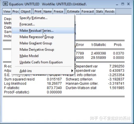 ols残差_Eviews基础操作及OLS回归-CSDN博客