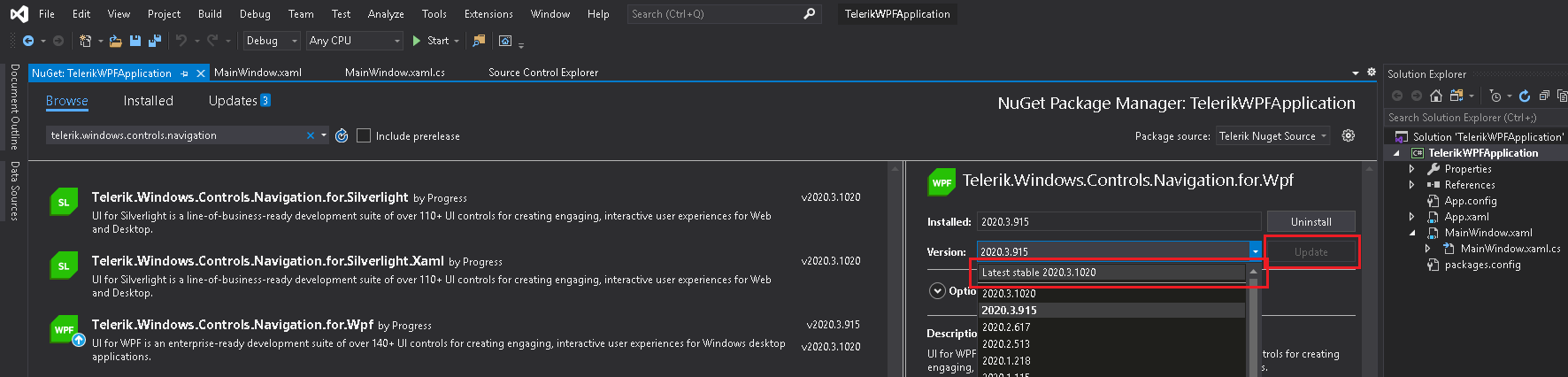 Telerik UI for WPF应用生命周期 - 使用Nuget包安装_wpf nuget-CSDN博客