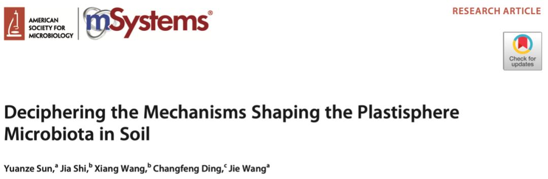 mSystems | 中农汪杰组揭示影响土壤“塑料际”微生物群落的机制-CSDN博客
