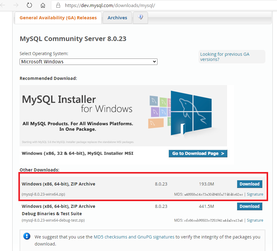 Windows下MySQL8.0.23的下载与安装_win11 mysql-workbench-community-8.0.23-winx64.msi下-CSDN博客