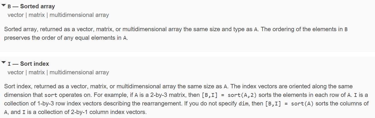matlab里sort函数对向量降序,matlab基本函数sort-CSDN博客
