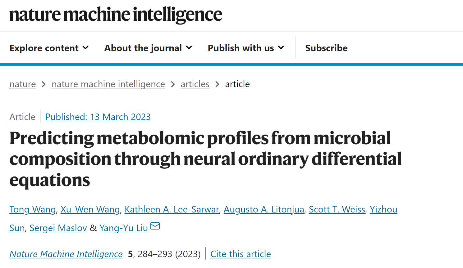 Nature Machine Intelligence: 刘洋彧等利用神经常微分方程预测微生物代谢谱_predicting metabolomic profiles from ...