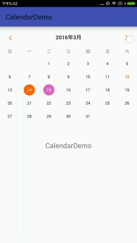 android日历控件 年月日,GitHub - missmess/CalendarView: For Android, a calendar widget. Include YearView ...