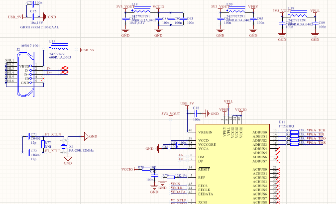 jtag接口原理图_USB接口—Xilinx—JTAG烧写器（电路图、PCB片段、烧写器配置固件）设计方案..._weixin ...