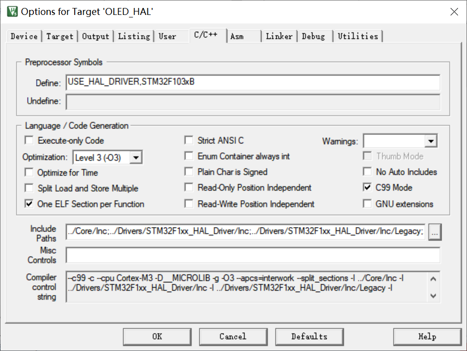 STM32F103C8T6 0.96寸 OLED显示屏 IIC（CubeMx生成 HAL库）_stm32f103c8t6 0.96 oled-CSDN博客