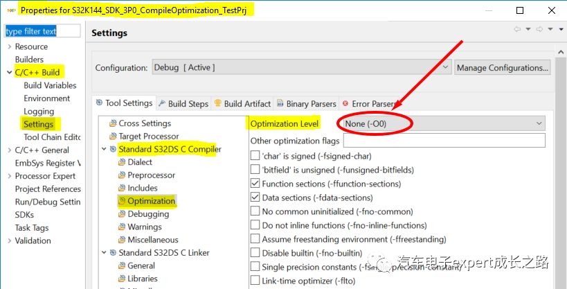 code blocks 代码颜色_S32DS GNU GCC编译优化选项与配置方法详解及S32 SDK代码编译优化选项设置建议...-CSDN博客