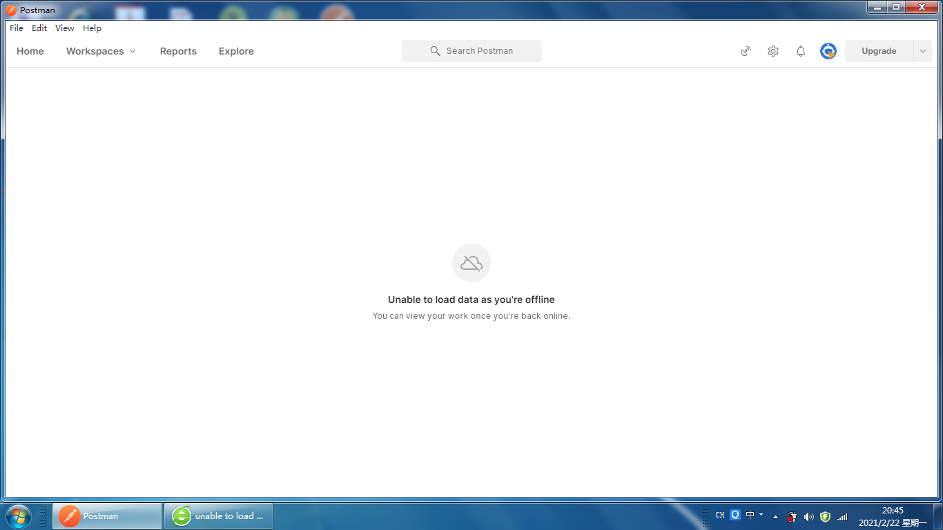 Postman启动出现UnabLe to load data as your‘re offline_postman unable to load data-CSDN博客