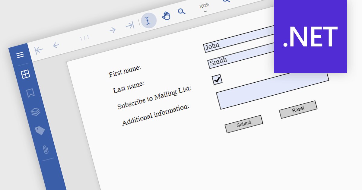 利用 PDF 表单收集数据-O2 Solutions PDF4NET-CSDN博客