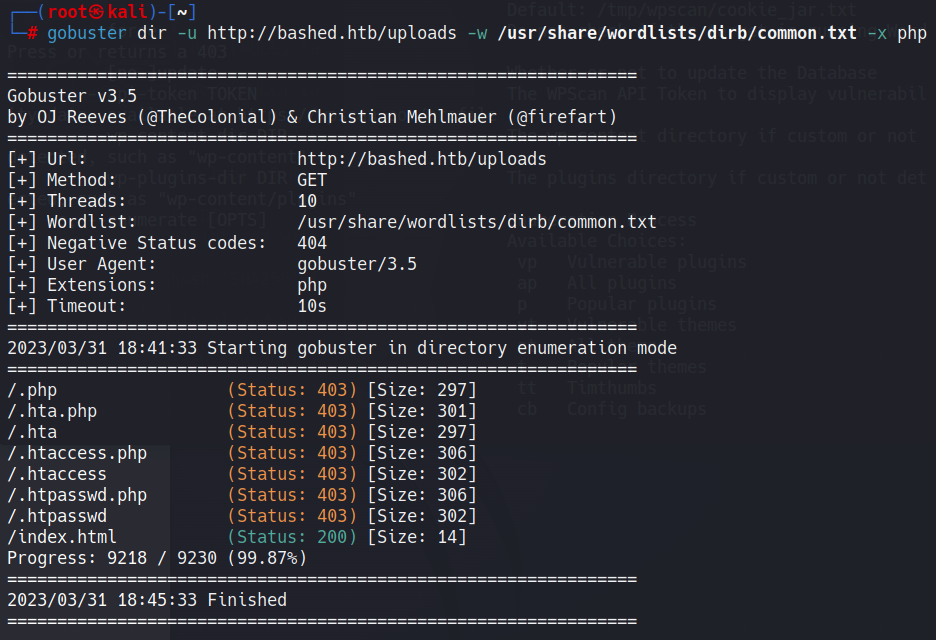 HackTheBox - Bashed Write Up_hackthebox mac 反弹shell-CSDN博客