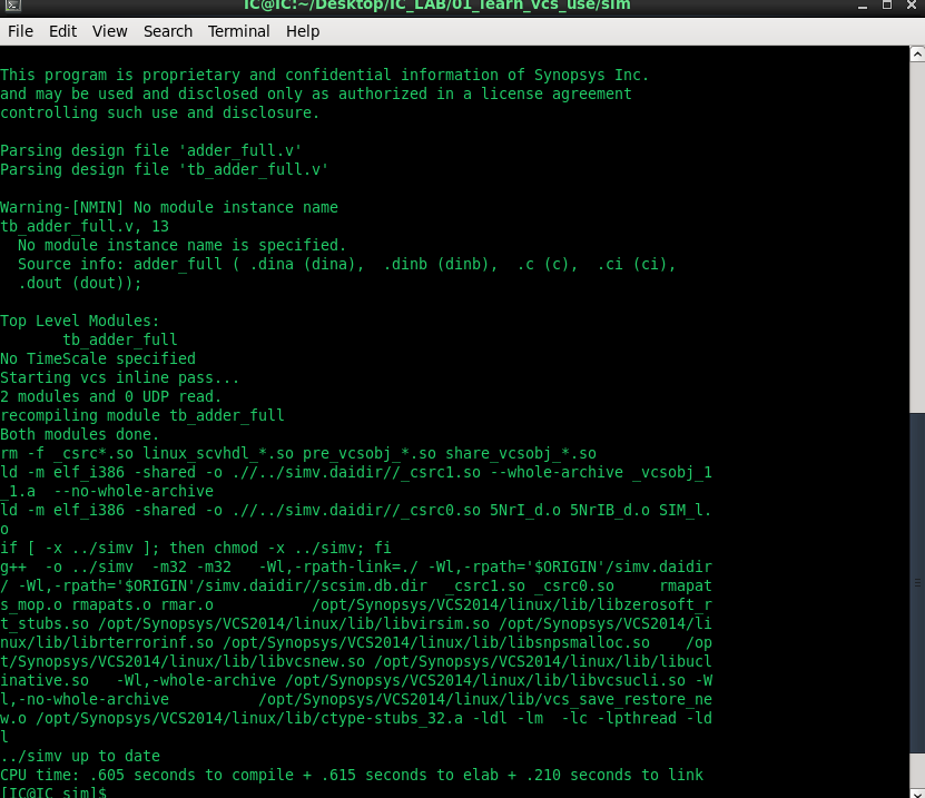 数字IC设计 - 使用VCS逻辑仿真工具_vcs simv-CSDN博客