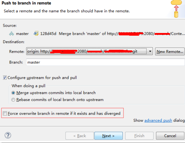 Eclipse里git提交冲突rejected – non-fast-forward-CSDN博客