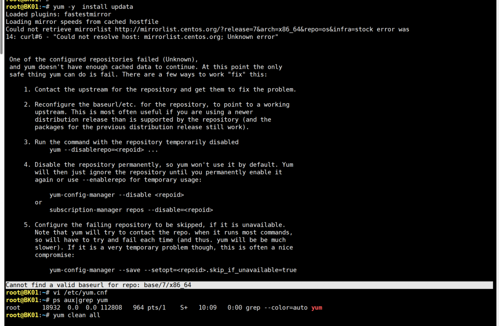 关于linux 报错: Cannot find a valid baseurl for repo: base/7/x86_64_can not find a valid baseurl-CSDN博客