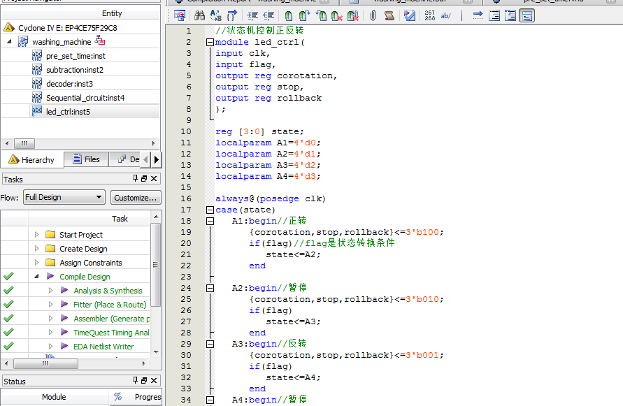 洗衣机控制器设计vhdl代码quartus仿真实现洗衣机控制状态机用数码管动态扫描方式显示计时时间要求用硬件描述语言vhdl Csdn博客
